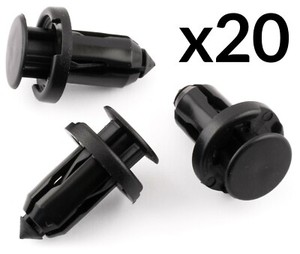 20x BUMPER TRIM CLIP RIVET BONNET BLACK PLASTIC FOR HONDA NISSAN CRV ...