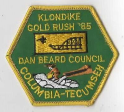 1985 Klondike Gold Rush Dan Beard Council Columbia-Tecumseh YLW Bdr ...