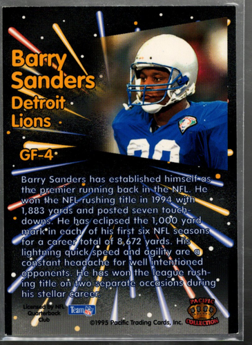 A8070- 1995 Pacific G-Force #GF4 Barry Sanders - NM-MT | eBay