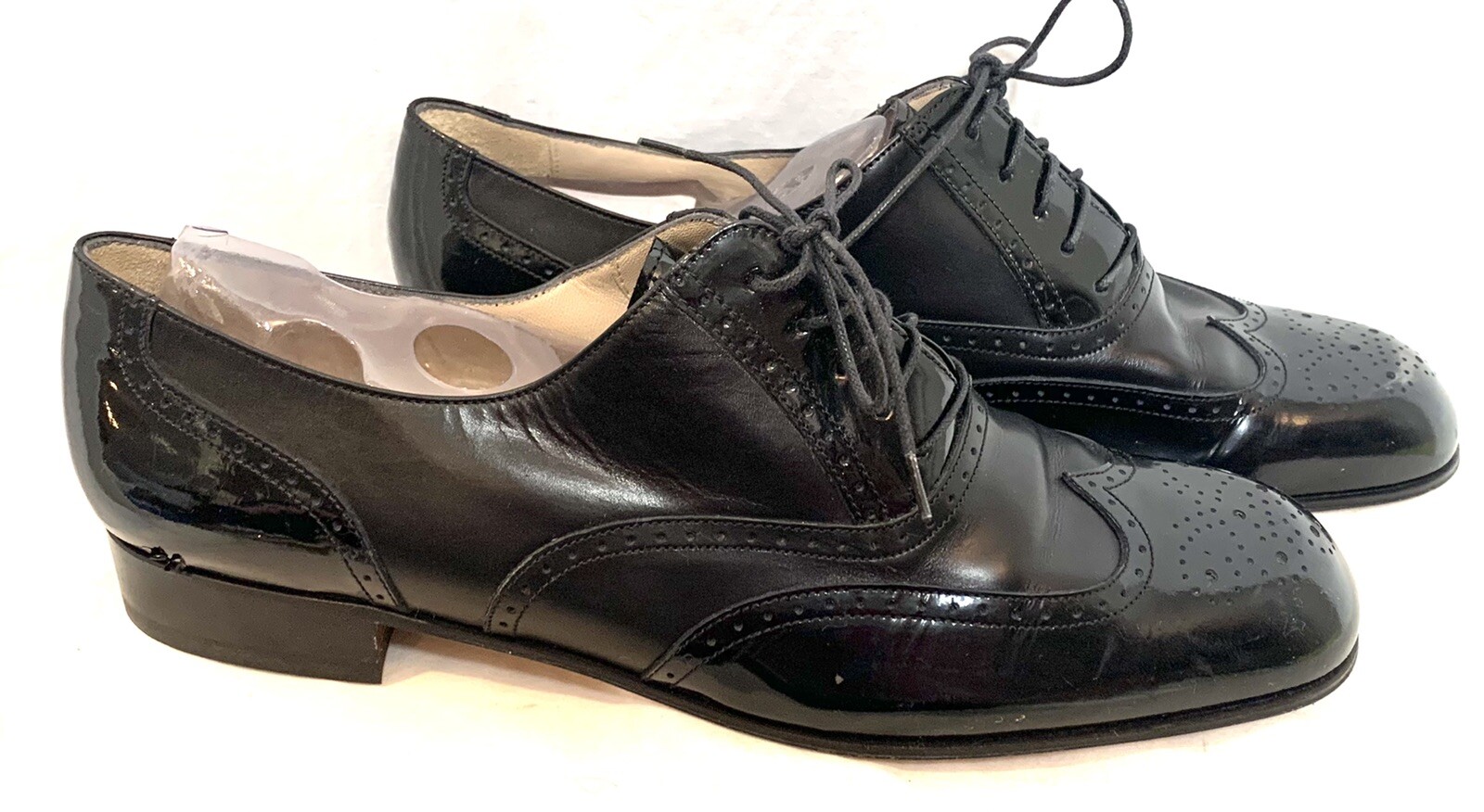 NEW Salvatore Ferragamo Sport Black Wing Tip Lace-Up Oxfords NWOB 11 B ...