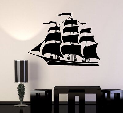 Vinyl Wall Decal Ship Yacht Nautical Marine Decor Kids Room Stickers ...