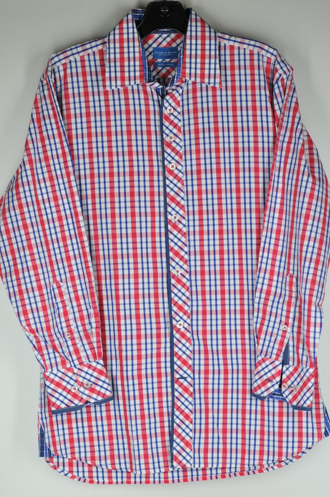 Haines & Bonner Men's Red Blue & White Check Cotton C… - Gem