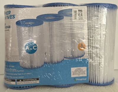 Summer Waves Universal Pool Filter Cartridge Replacement TYPE A or C 3 ...