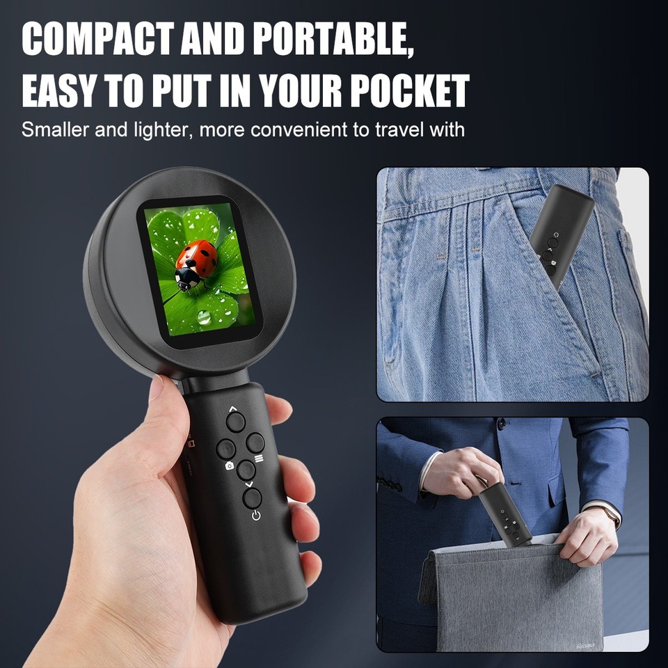 100X Digital Microscope 1080P 2.4inch Video Coin Microscop with ...