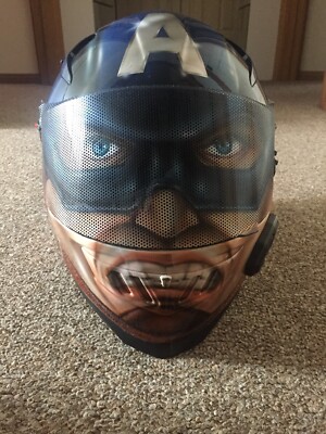 Custom Captain America Bluetooth Motorcycle Helmet | eBay Australia