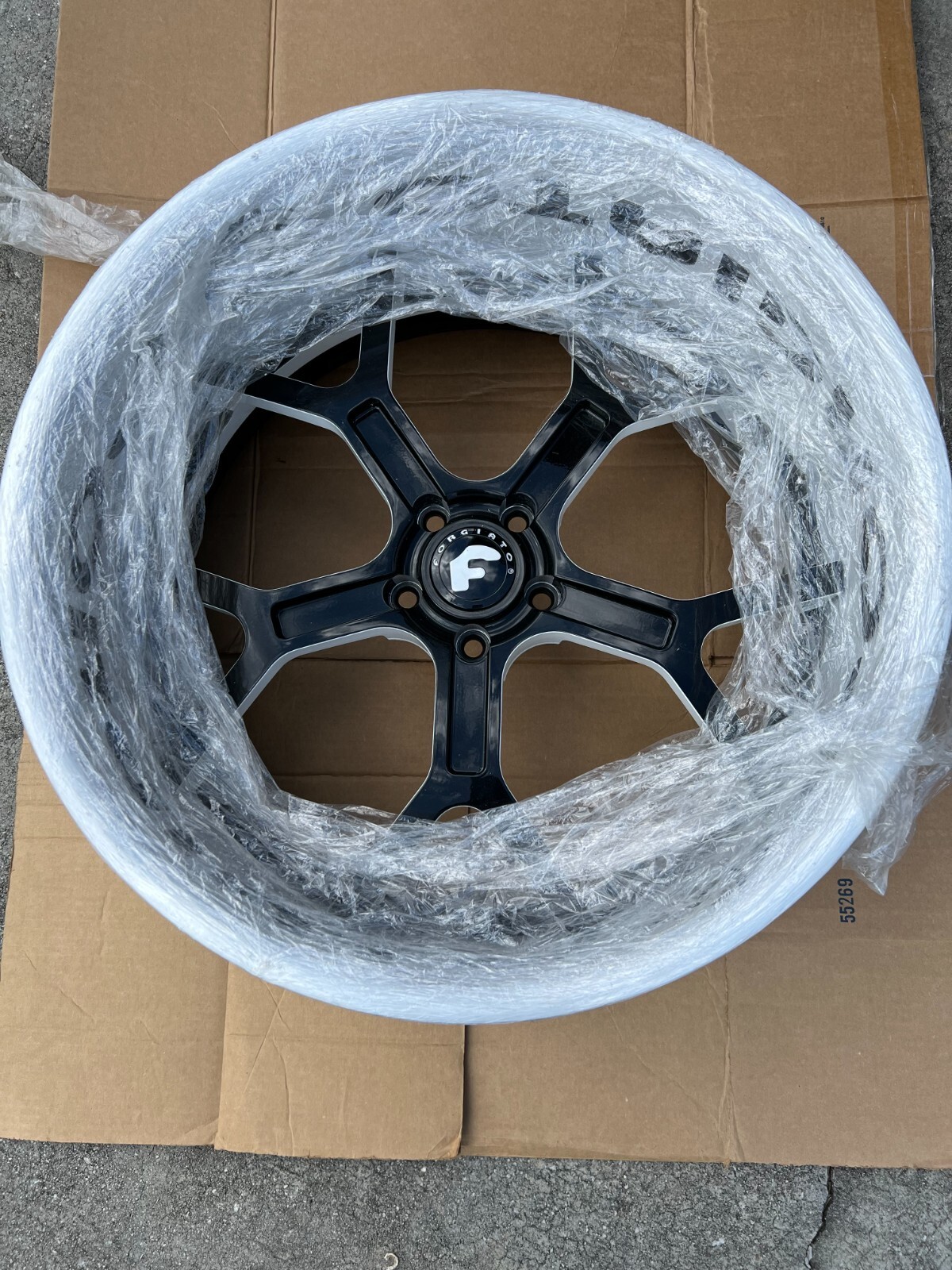 One set of 5x Forgiato 24x12" Black/White Center Custom Designed Wheels ...