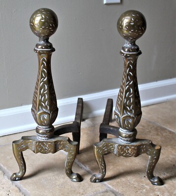 Fireplaces & Mantels - Brass Fireplace Andirons