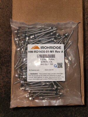(120) Iron Ridge Structural Screw 3" For Solar Installation | eBay