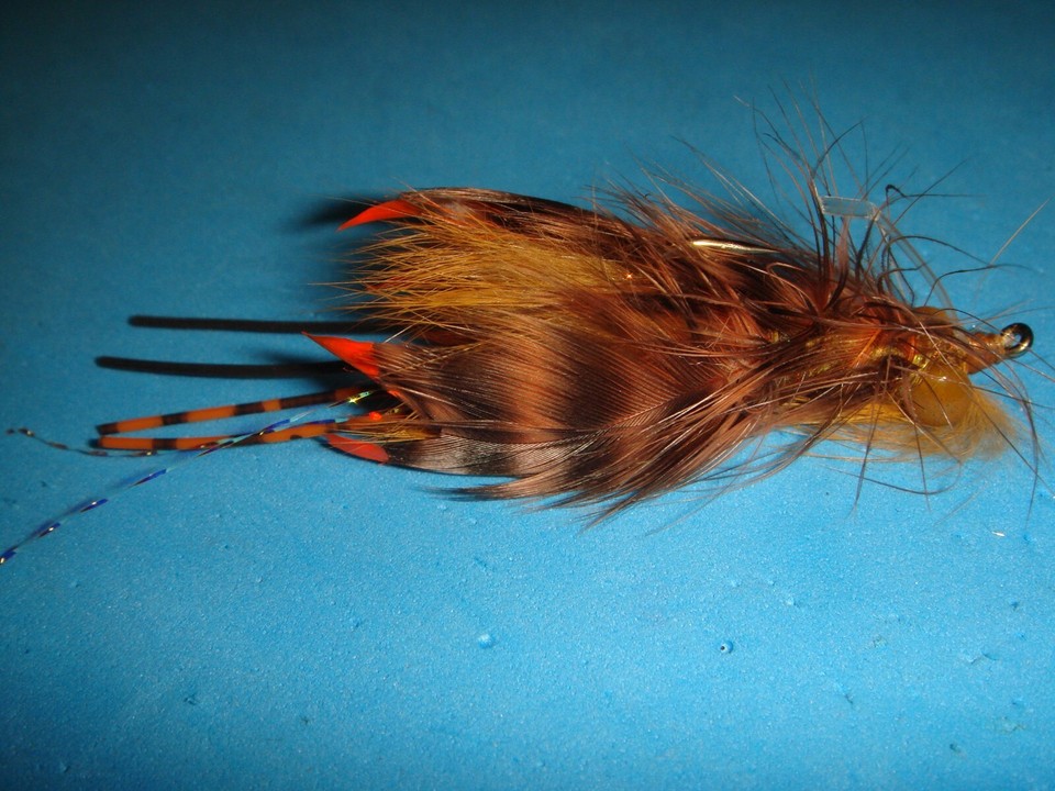 FLY FISHING FLIES - Brown WHITLOCK'S NEARNUFF CRAYFISH Streamers size ...