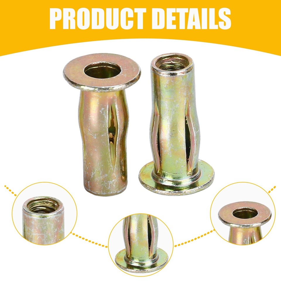 30 Pcs Carbon Steel Rivet Nuts with Lantern & Grooved Types | Internal ...
