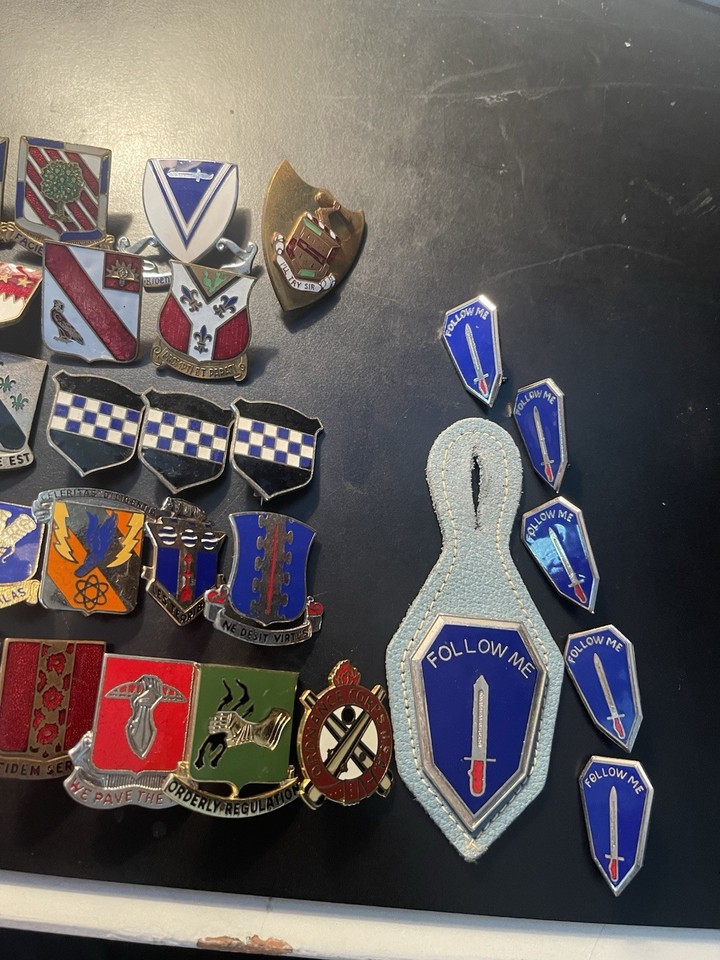 Lot of WW2- Modern US Army DUI Unit Crest Pins | eBay
