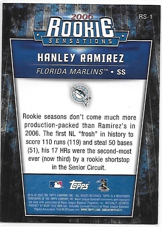 2015 Topps Update Baseball Rookie Sensations Hanley Ramirez Marlins | eBay