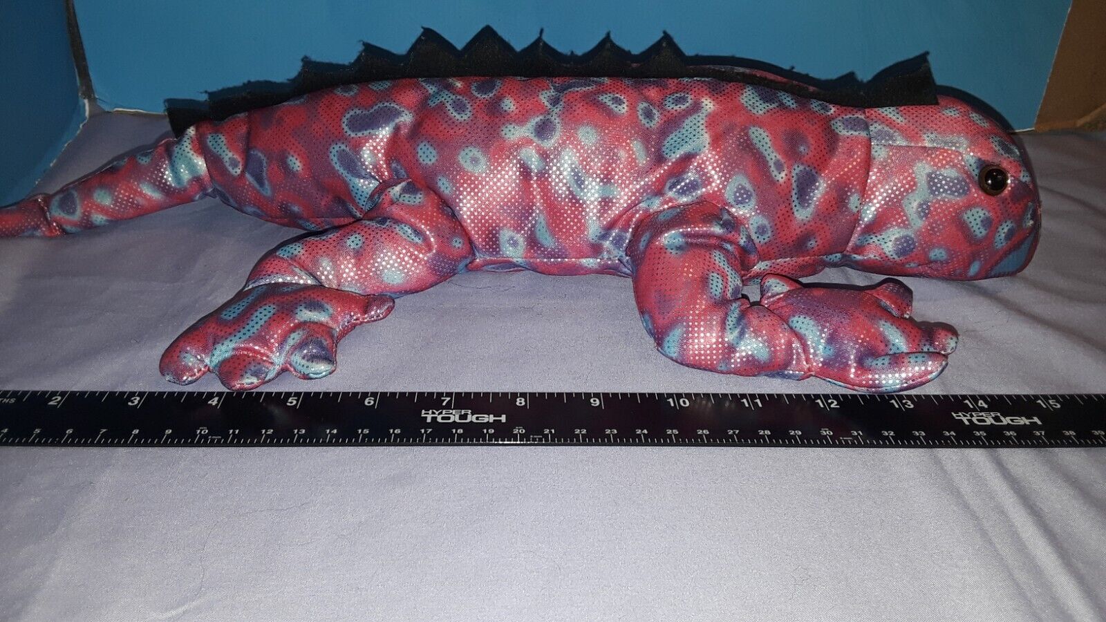The Toy Factory Shiny Red & Blue Iguana Lizard Plush 18" Stuffed Animal ...