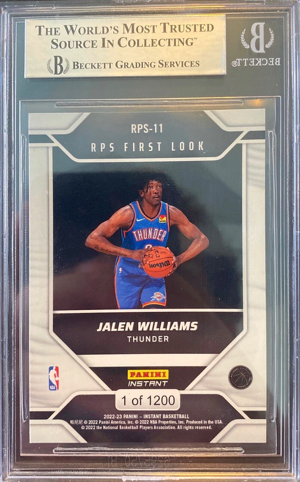 Jalen Williams signed autographed instant RPS first look rookie card ...