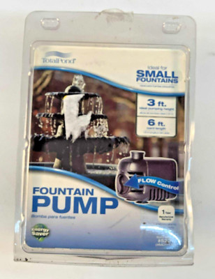 TotalPond Fountain Pump w/ Flow Control for Small Fountains 3 ft | eBay