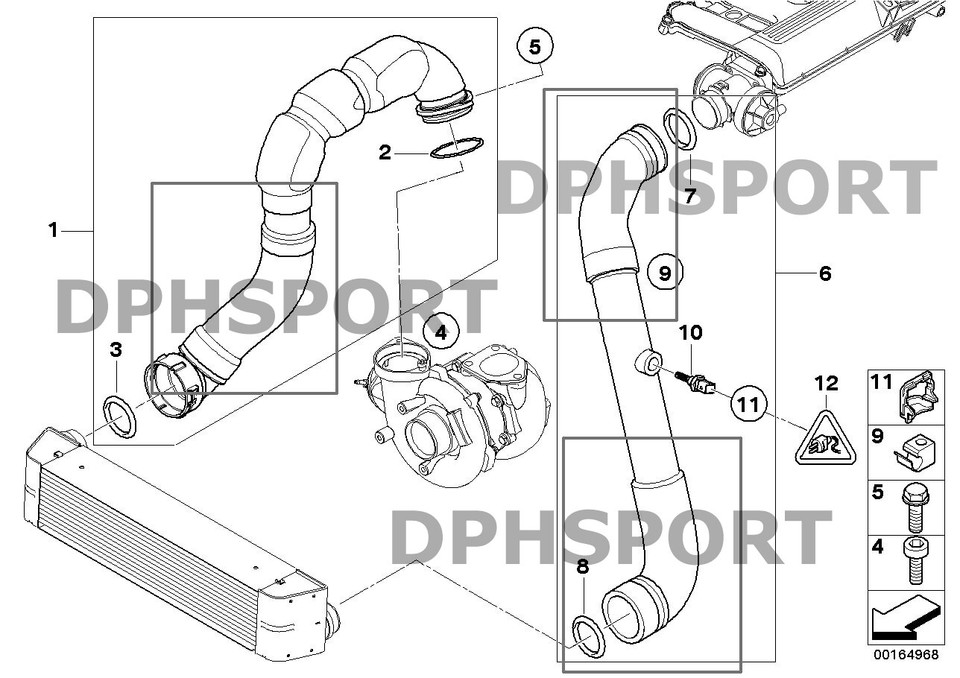 BMW E60, E61 5 SERIES 530d, 525d SILICONE INTERCOOLER EGR TURBO HOSE ...