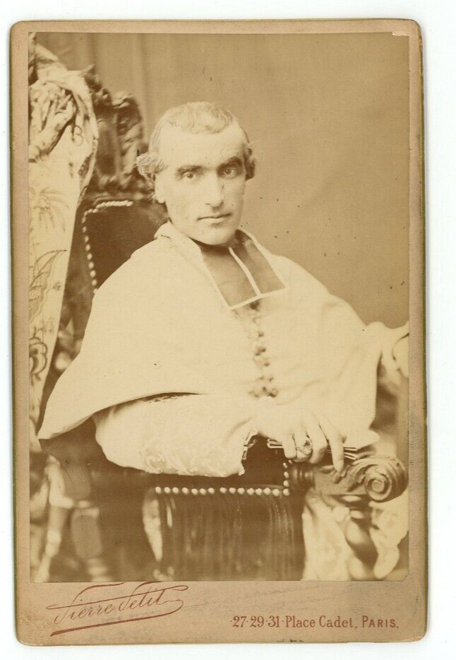 Vintage Cabinet Card Adolphe Perraud Bishop of Autun Pierre Petit Photo ...