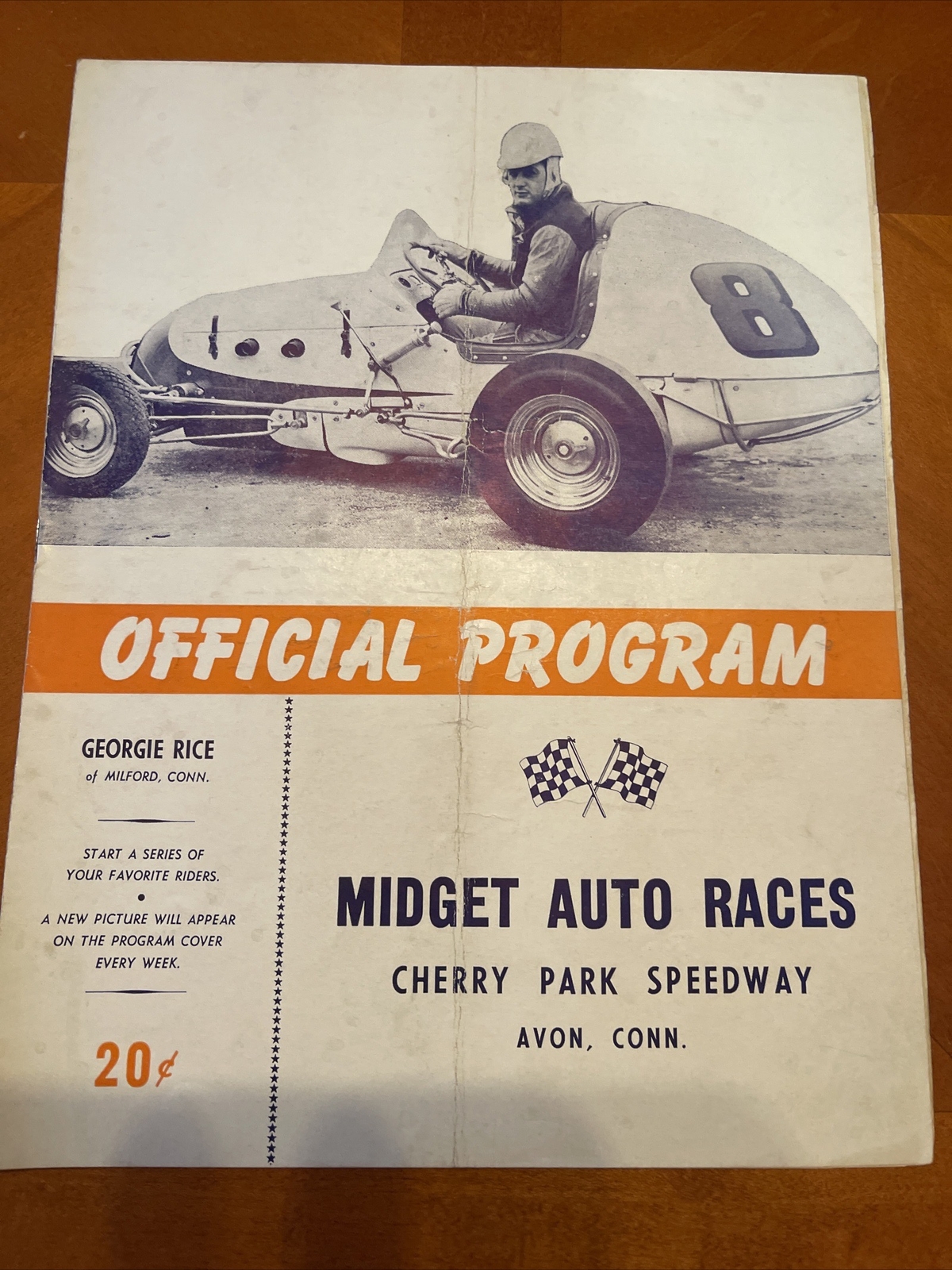 1947 Midget Auto Race Program, Cherry Park Speedway Avon Connecticut | eBay