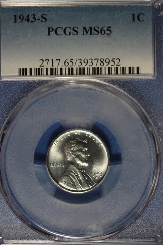 1943 S- PCGS MS65 STEEL WHEAT CENT #B50316 | eBay