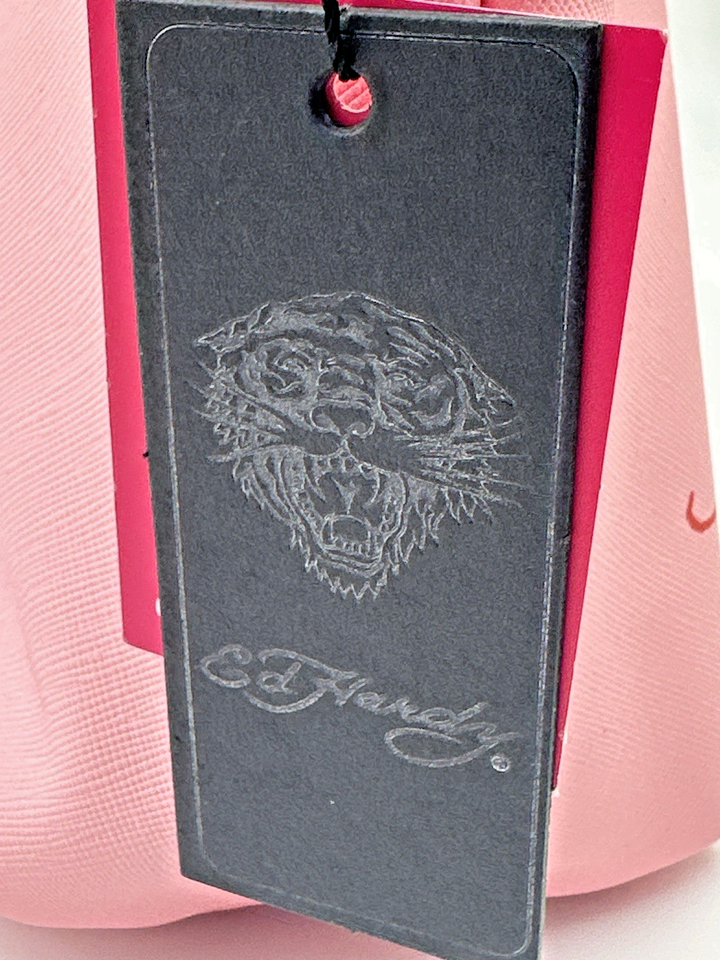 ED HARDY Makeup Bag PVC Toiletry Case Zip Rhinestone Heart Tattoo Love ...