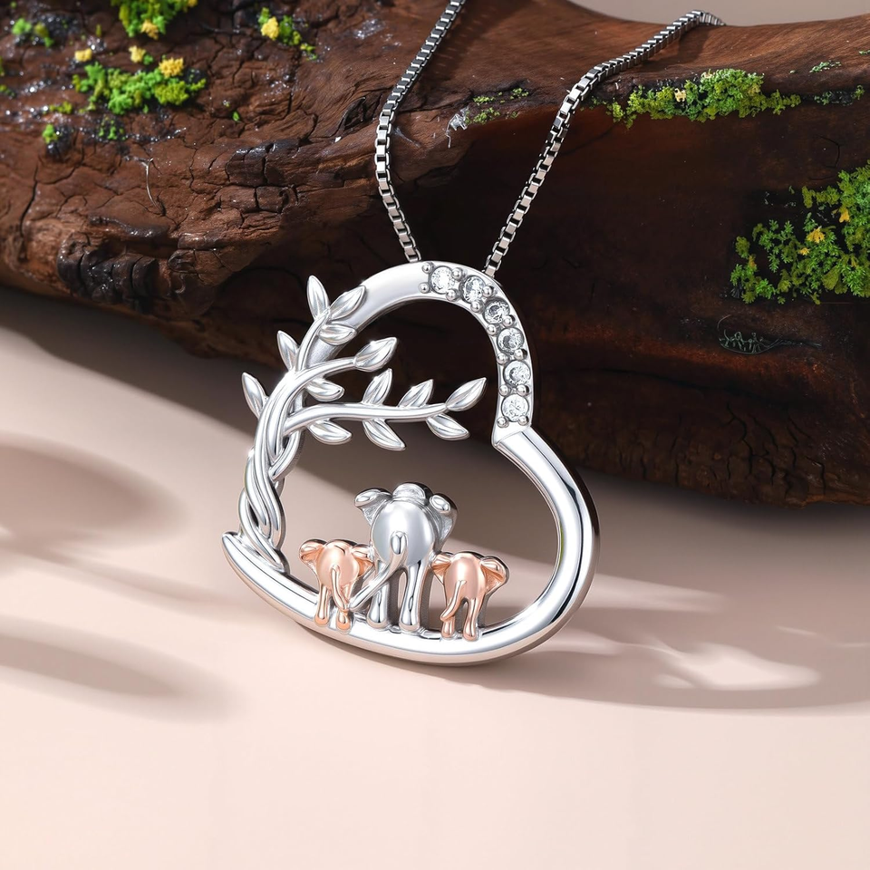 Heart Necklace for Women, Sterling Silver Tree of Life/Hummingbird/Deer ...