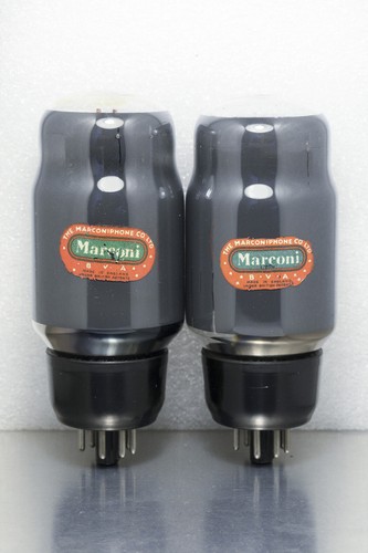 2x RARE Marconi KT66 Valves Tubes HK 52 Black-Base Eq EL37 CV1075 VT75 ...