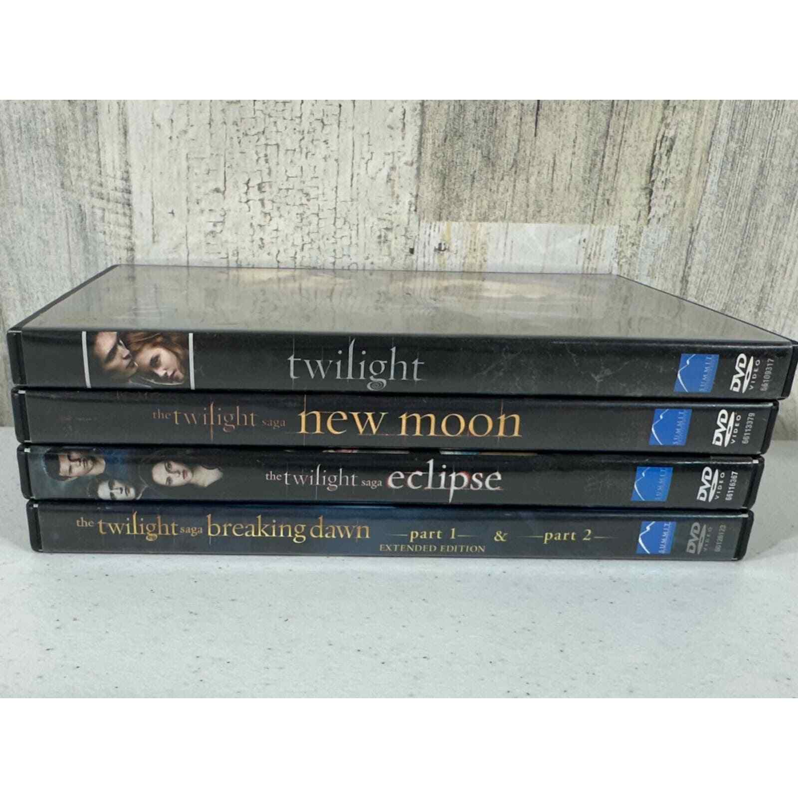 Twilight Saga Movie Lot of 4 DVDs Twilight New Moon Eclipse Breaking ...