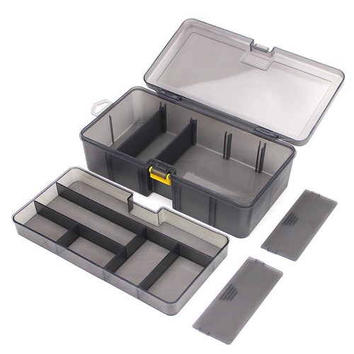 Fishing Tackle Box Waterproof Plastic Double Layer Spinner Tool ...