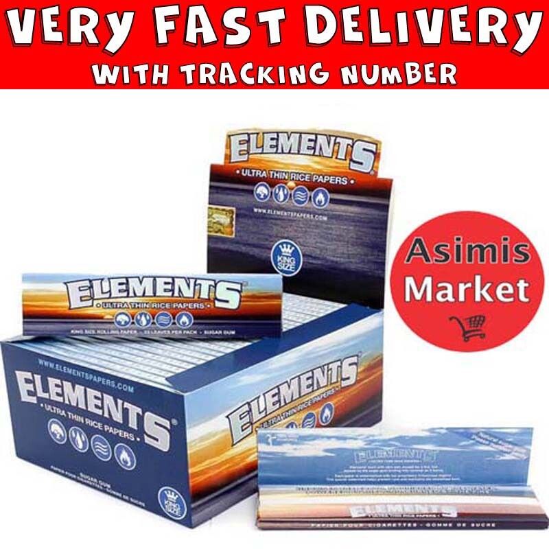 Elements King Size Slim Ultra Thin Rice Rolling Papers Full Box 50 ...