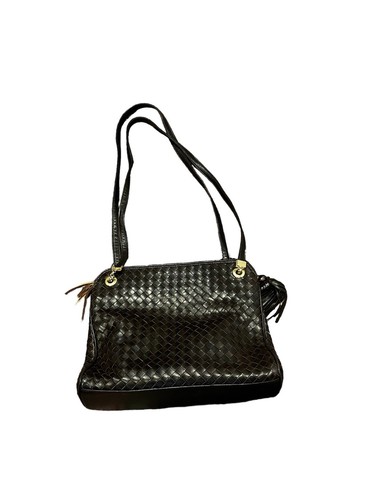 Siso Made In Italy Woven Leather Brown Handbag Excellent Condition ...