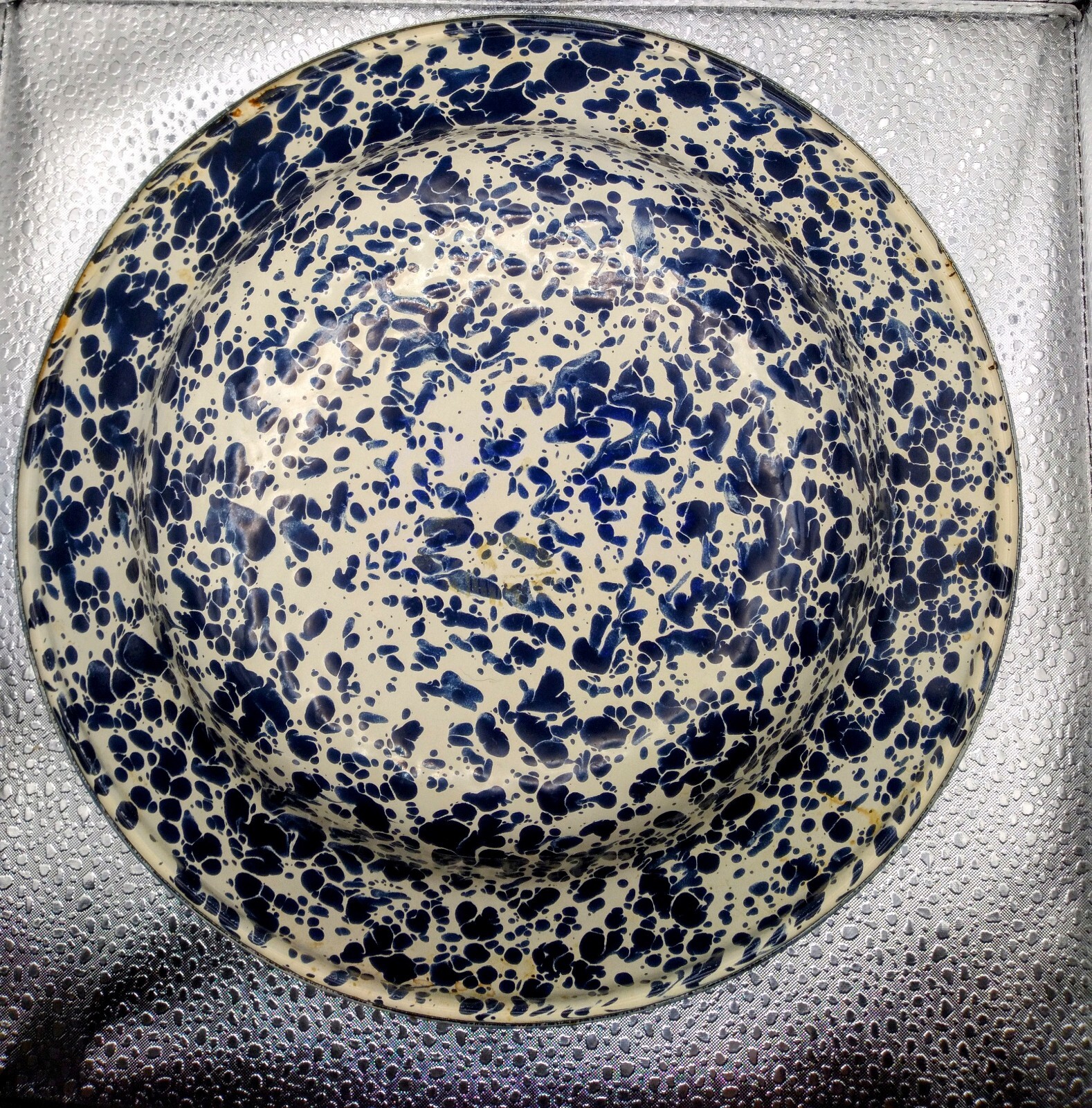 Graniteware Large Soup Plate Spongeware Vintage | eBay
