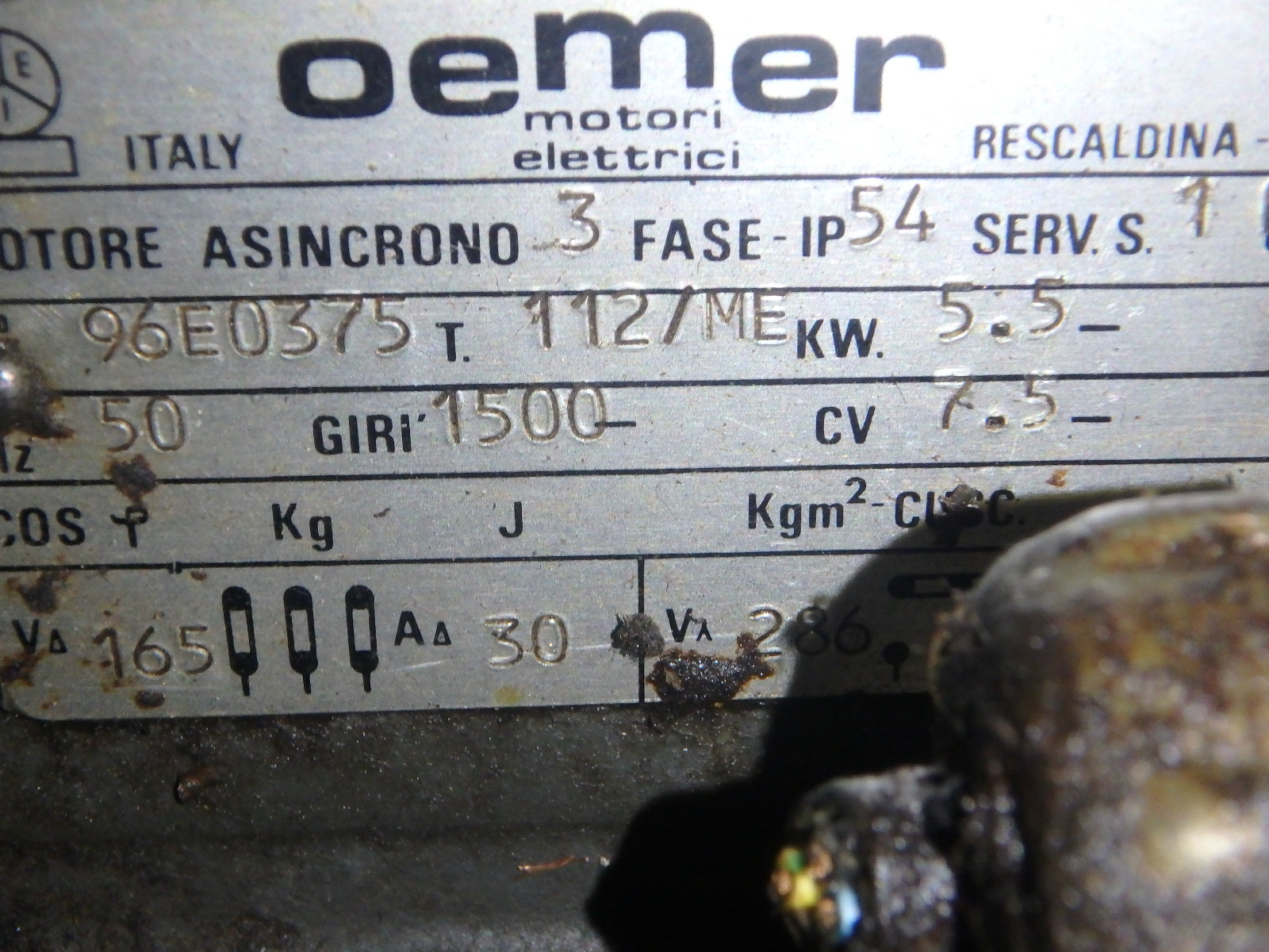 Oemer Motori Elettrici AC Motor_112/ME_5.5 KW_3 PHASE_ENCODER_IMP/GIRO ...