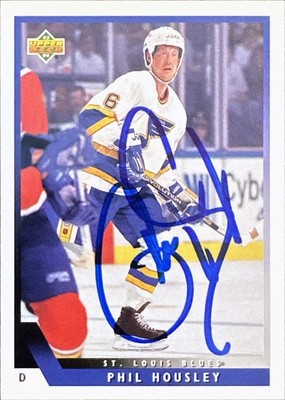 Phil Housley Signed 1993-94 Upper Deck #525 St. Louis Blues Autograph ...