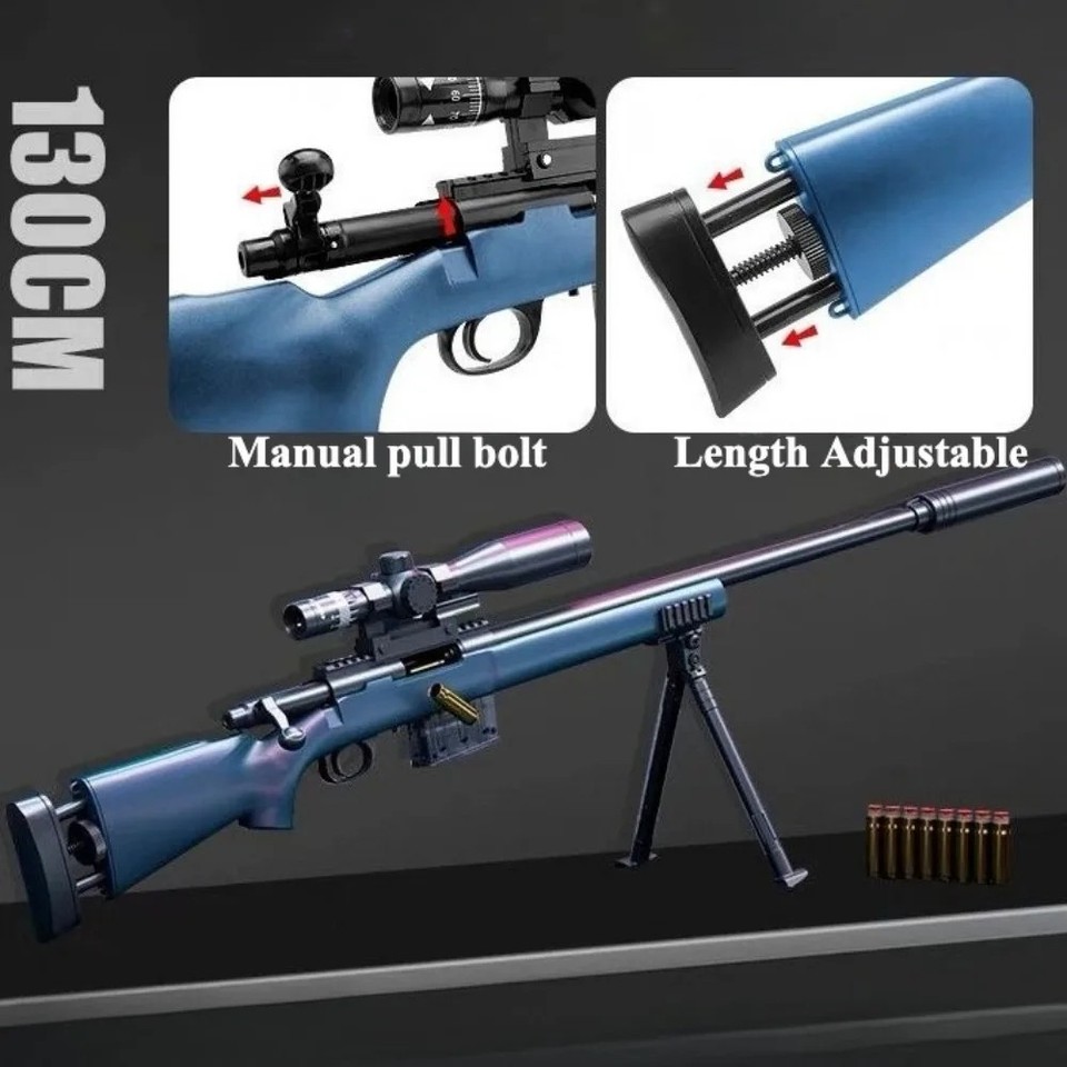 AWM M24 98K Shell Ejecting Soft Bullet Sniper Rifle Toy Outdoor CS | eBay