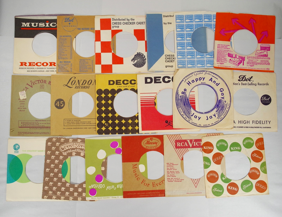 Lot (85) Original Company 45 Record Sleeves, All G to VG, As Shown ...