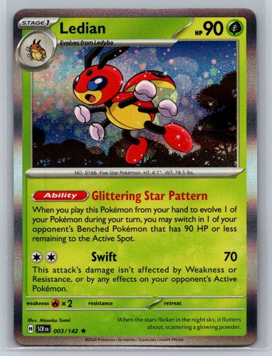 Ledian #003/142 Stellar Crown Holo Rare - Pokemon Cards G34 | eBay