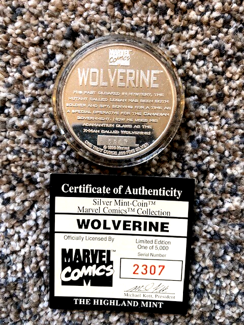 1996 The Highland Silver Mint-Coin Marvel Comics collection WOLVERINE ...
