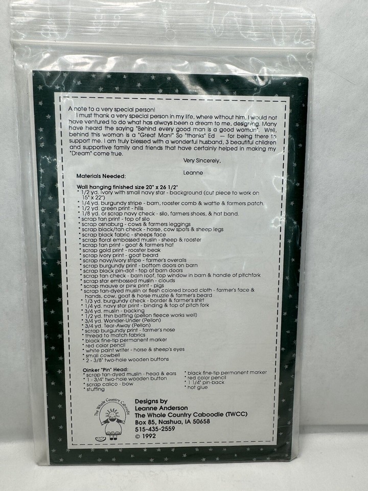 The Whole Country Caboodle Old McAndersons Farm Quilting Pattern #120 ...