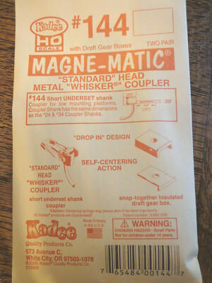 Kadee HO #144 Short 1/4" Underset Shank Whisker Self-Centering Metal ...