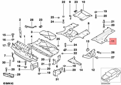 BMW OEM 99-01 750iL Splash Shield-Under Engine/Radiator Cover Right ...