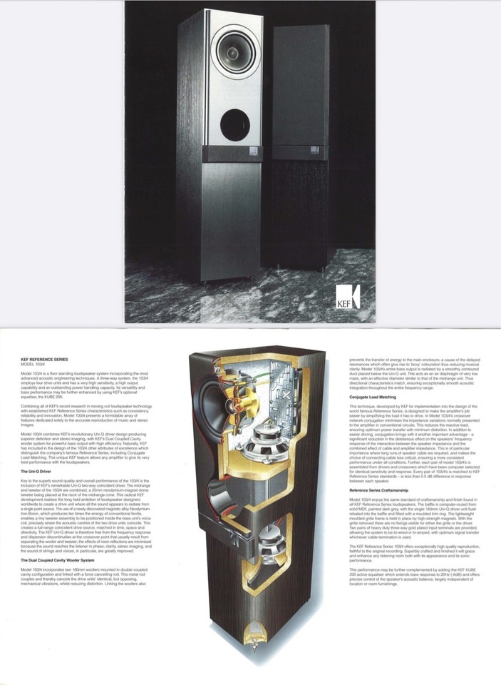 Kef Reference Series Model 103/4S Hi End Vintage Monitor Speaker 200 W ...