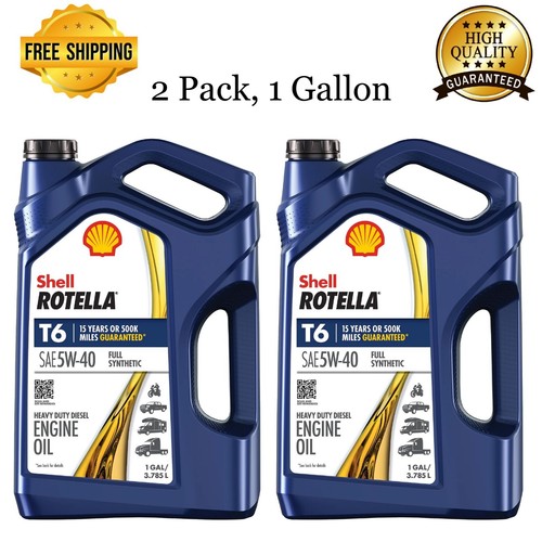 Shell Rotella T6 Full Synthetic 5W-40 Diesel Engine Oil, 1 Gallon | eBay