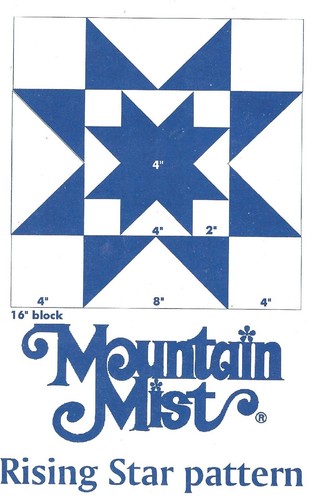 Rising Star Pattern - 16" Block - Pattern from Mountain Mist - 3 Sizes ...