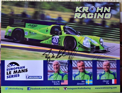 Carte DEDICACEES KROHN RACING LIGIER NISSAN LE MANS O.PLA T.TROHN N ...