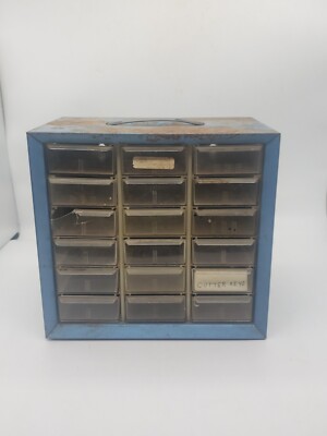 Vintage Akro-Mils Plastic Cabinet - 18 Drawers - Small Part Storage ...