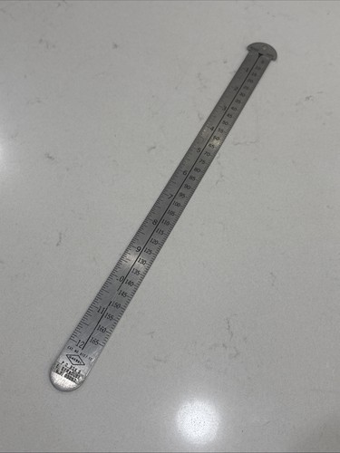 Gaebel Metal Ruler, No. 612-F, 12 Inches Agate 6 & 12 PT Point, Made In ...