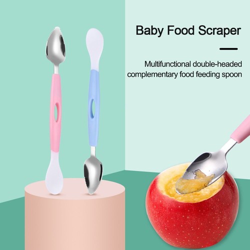 Double-Headed Tableware Apple Puree Spoon Baby Food Scraper Mud Scraper ...