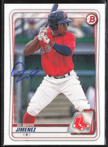 Gilberto Jimenez Autographed Signed 2020 Bowman Paper Boston Red Sox # ...