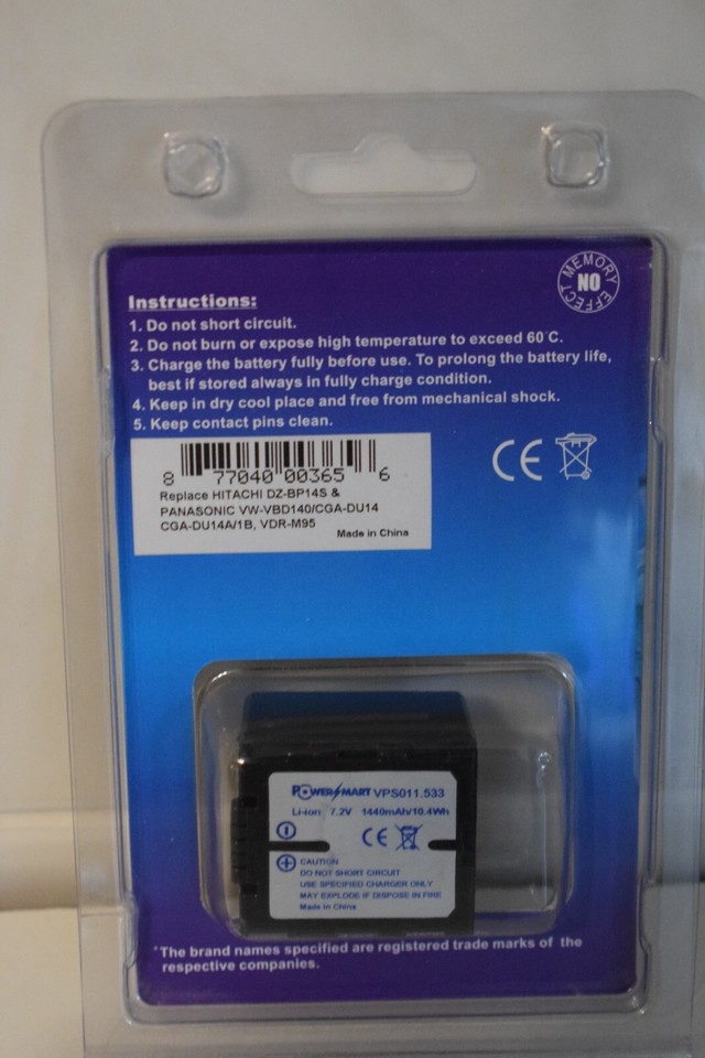 PowerSmart Akku VPS011.533 7.2V 1440mAh/10.4Wh Battery Pack Video !NEU ...