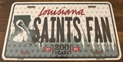 SAINTS FAN Novelty License Plate New Orleans Louisiana Pelican | eBay